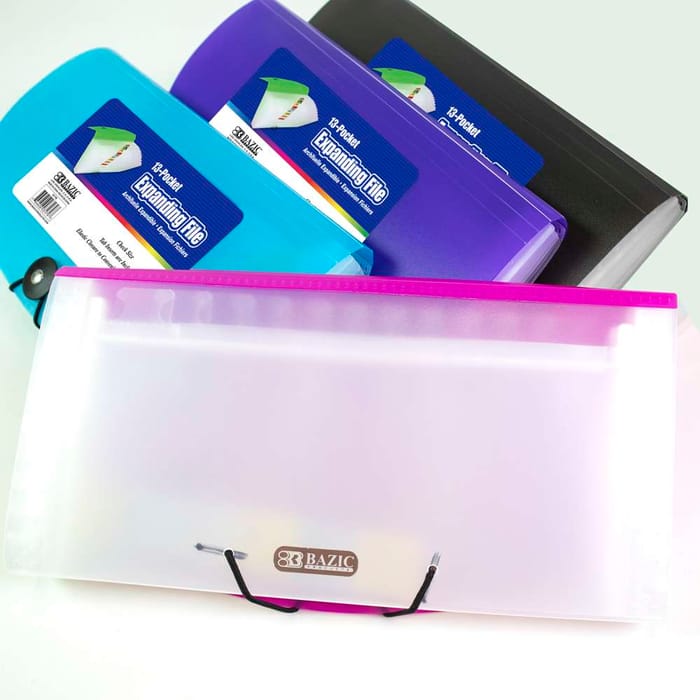 13-Pocket Poly Expanding File Assorted Colors - Maison Handal 13-Pocket Poly Expanding File Assorted Colors - Maison Handal